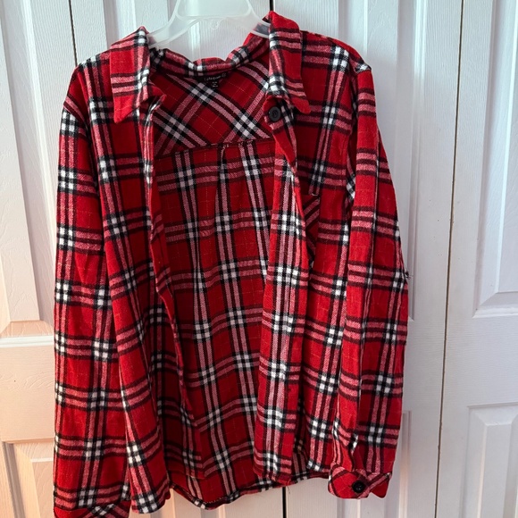 Jackets & Coats | Red Plaid Buttonup Shacket Plus Size | Poshmark